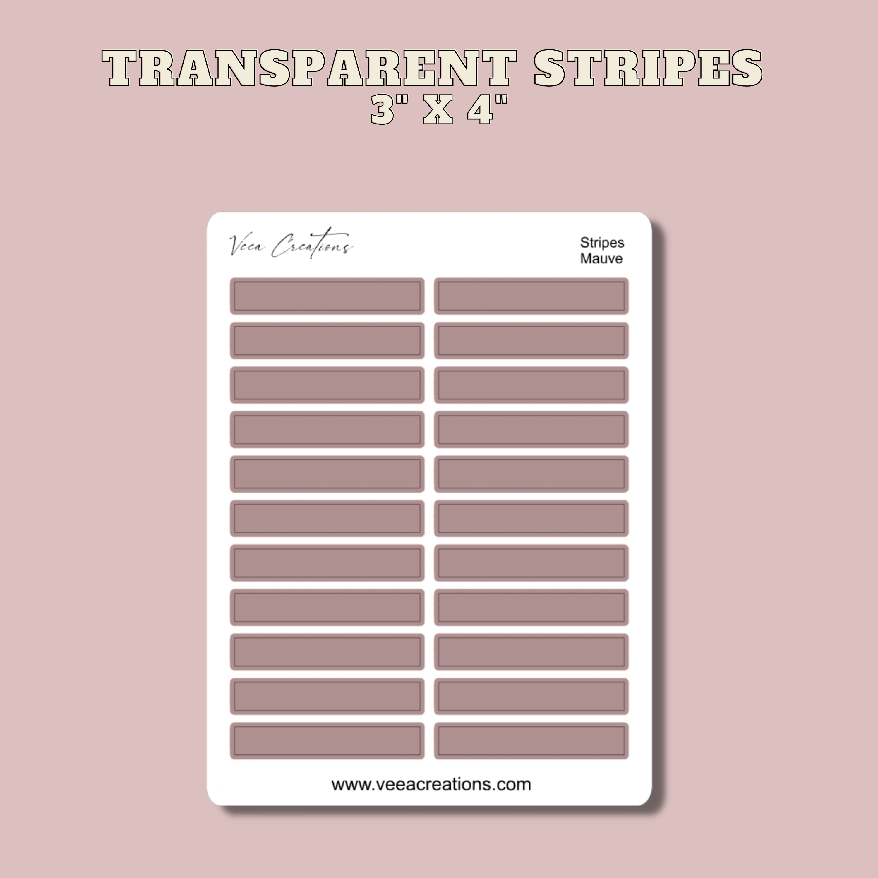 Transparent stripes stickers – Veea Creations